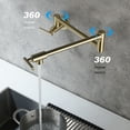 Brushed Gold Pot Filler Faucet, Modern Pot Filler Wall Mount Folding ...