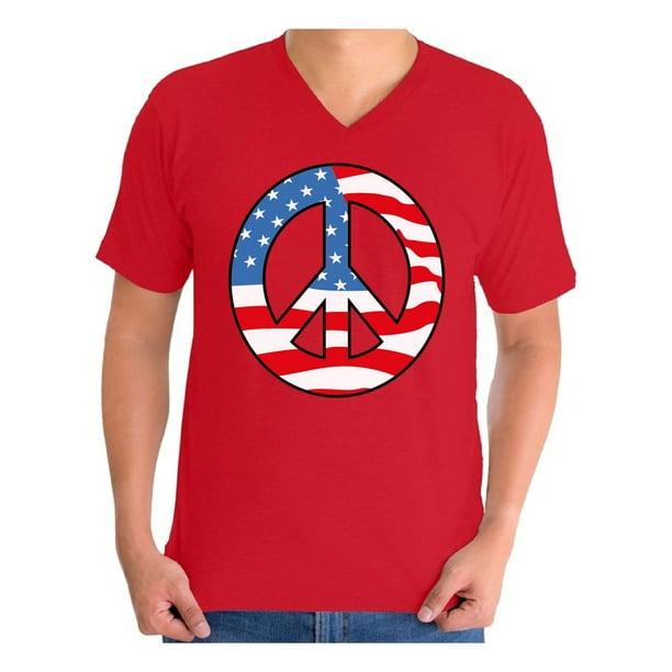 Awkward Styles - Awkward Styles Men's Peace Flag Patriotic Graphic V ...