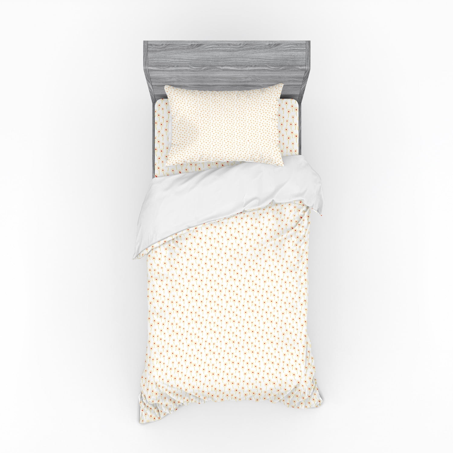 Flower Duvet Cover Set, Abstract Tender Peach Flowers Flourishing in ...
