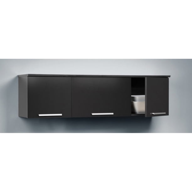 Prepac Coal Harbor Modern Wall Mounted Hutch, Black - Walmart.com