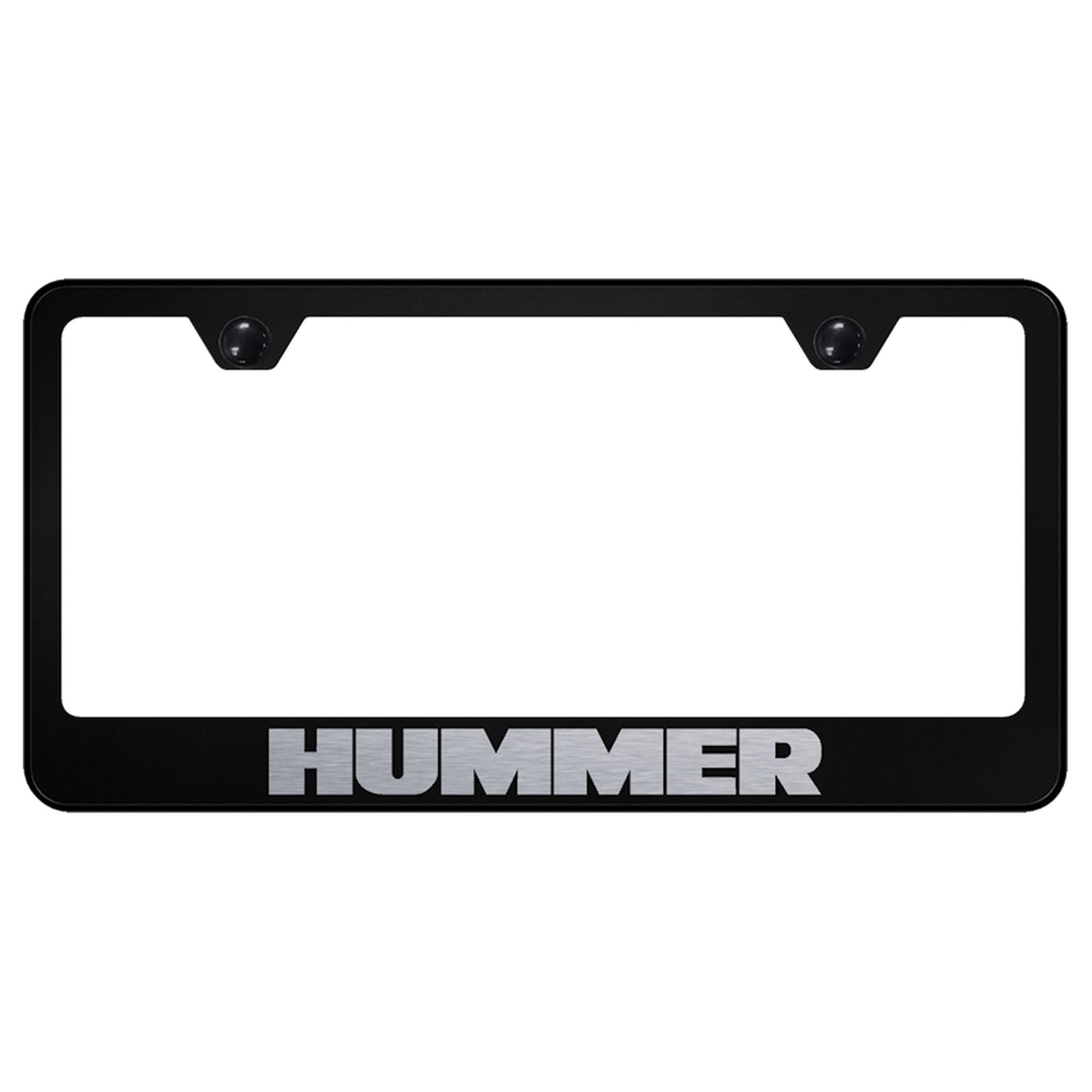 Hummer Laser Etched Logo Stainless Steel License Plate Frame (Black ...