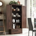 JXQTLINGMU Farmhouse Kitchen Pantry Cabinet - 72" Tall Wood Kitchen ...