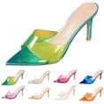 European And Pointed Toes Exposed Thin Heels With A Straight Drag Women ...