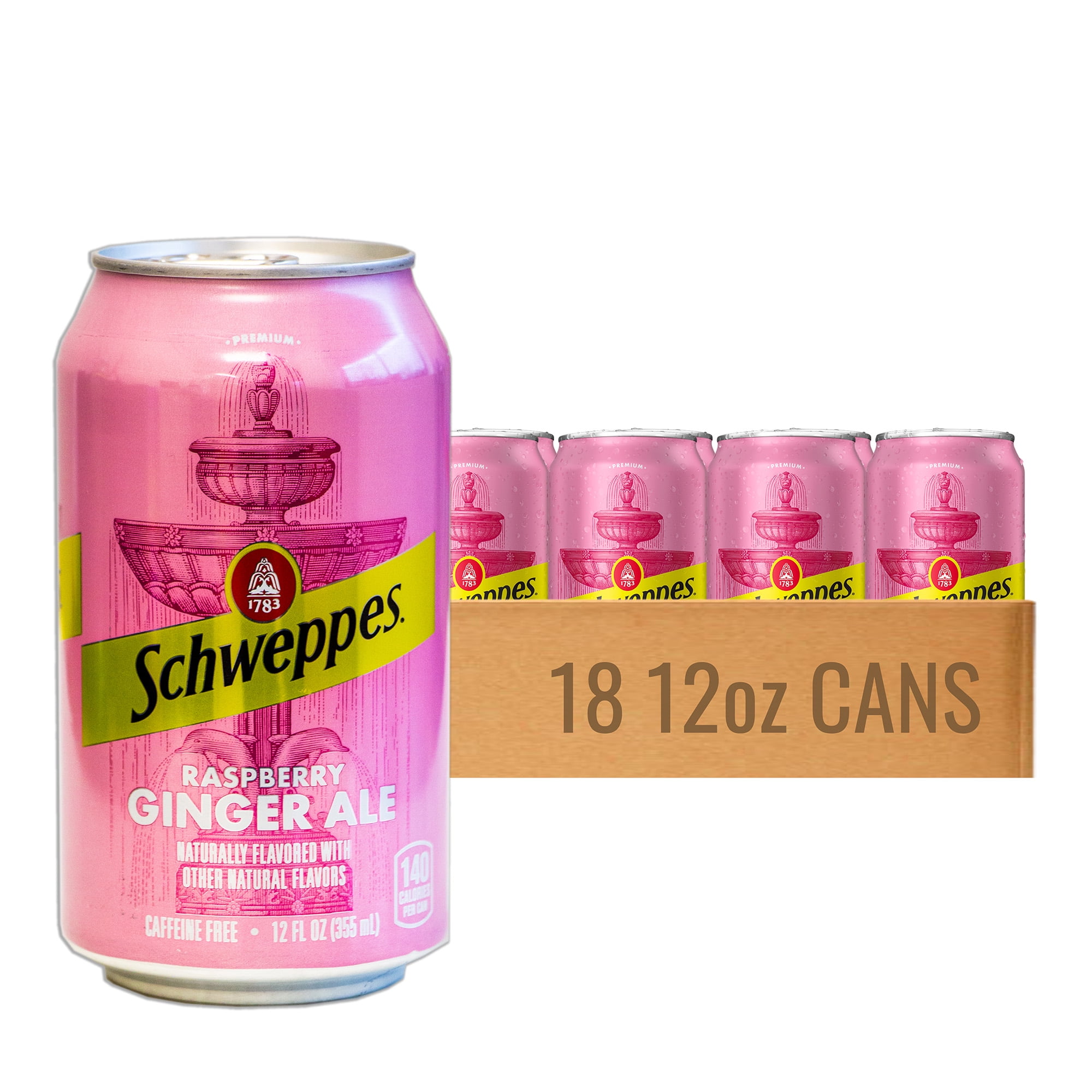 Schweppes Raspberry Ginger Ale - Refreshing, Crisp, Delicious - 18 ...