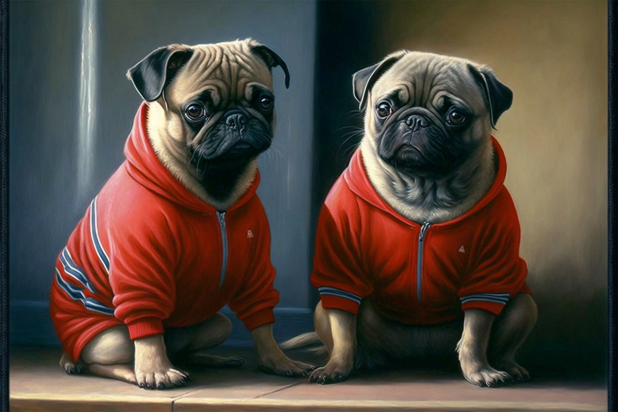 24x36 gallery poster, Track suit pugs p1 - Walmart.com