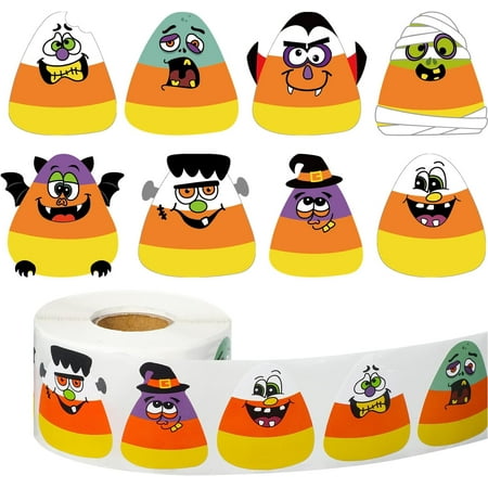 600 Pieces Halloween Stickers Halloween Pumpkin Roll Stickers 1.5 Inch ...