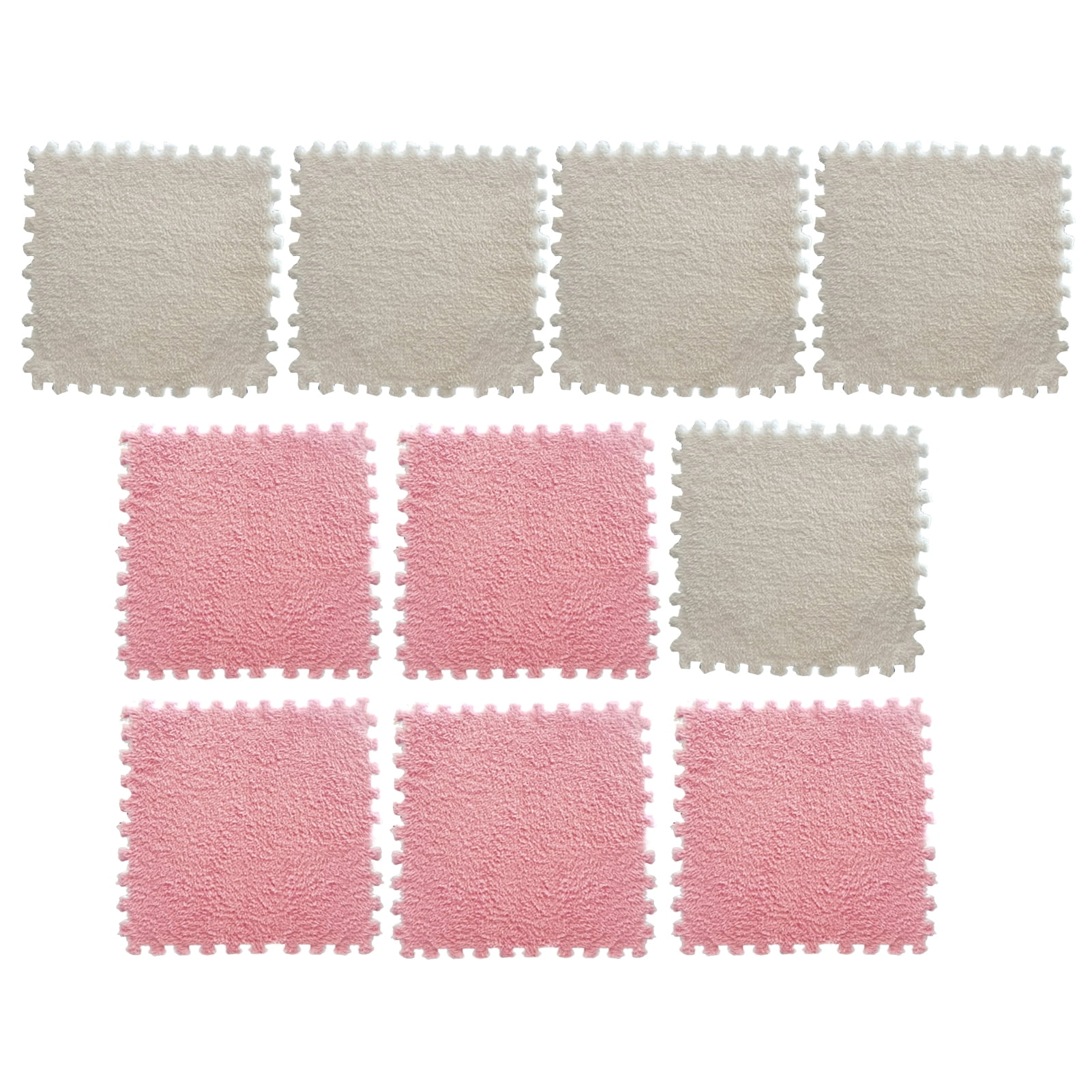 Hesroicy 10Pcs/Set Puzzle Carpet Shaggy Easy Installation Square Fluffy ...