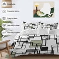 Abstract Geometric Lines Art Full Size Bed Set,Green Black Color Block ...