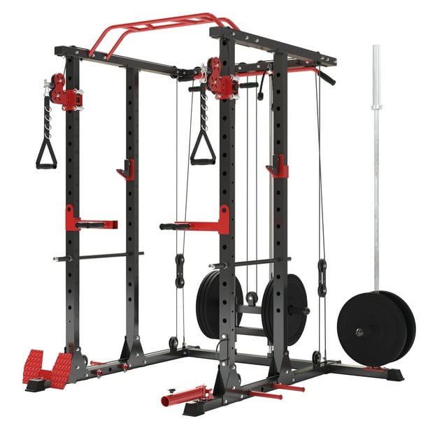 Mikolo Power Rack Cage, 1500 lbs Weight Rack with Cable Crossover ...