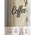 but First Coffee Sheer Curtains 45 Inch Long 2 Panels, Farmhouse Latte ...