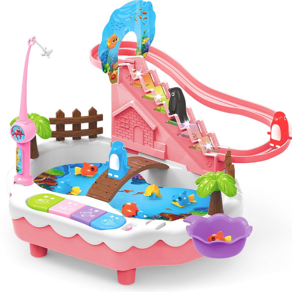 Fishing Toys Electric Music Fishing Paradise Master Magnetic Fish Toy ...