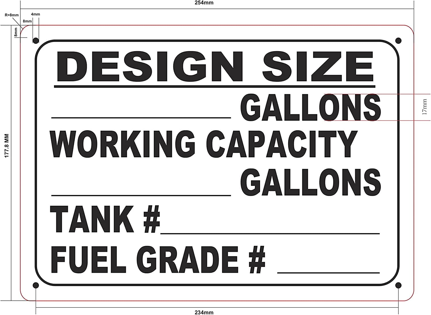 Design size: __Gallons working capacity __Gallons Tank #__ Fuel grade ...