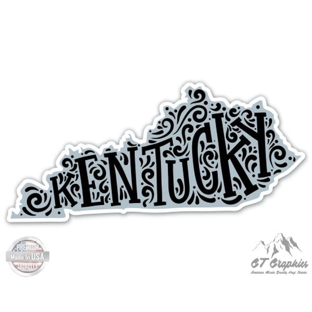 Kentucky Shape Cute Letters Native Local - 8" Vinyl Sticker - For Car ...