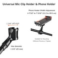 Adjustable Microphone Boom Arm Stand with Foldable Tripod, Phone Holder ...