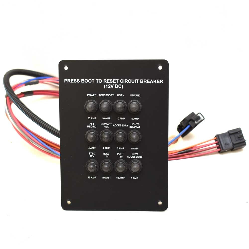 Trophy Boat Circuit Breaker Panel | Breakers 12VDC 7 x 5 Inch Black ...