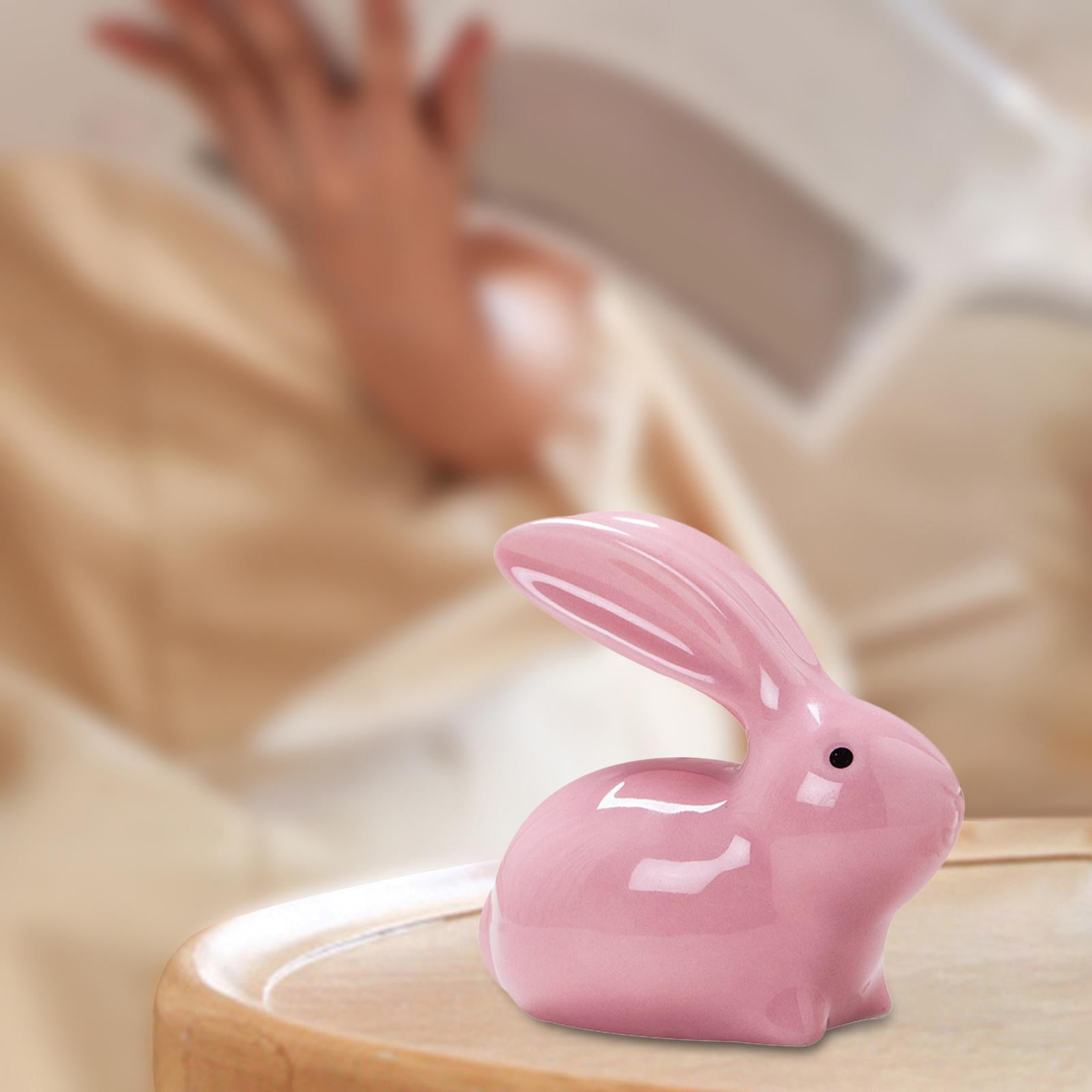 Modern Ceramic Rabbit Figurine Crafts Ornament Statues Porcelain Rabbit ...