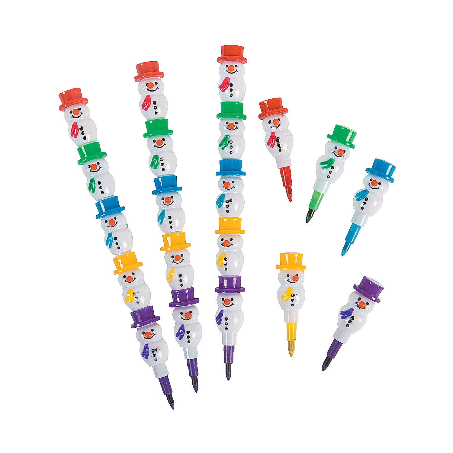 STACKABLE SNOWMAN CRAYONS - Basic Supplies - 12 Pieces - Walmart.com