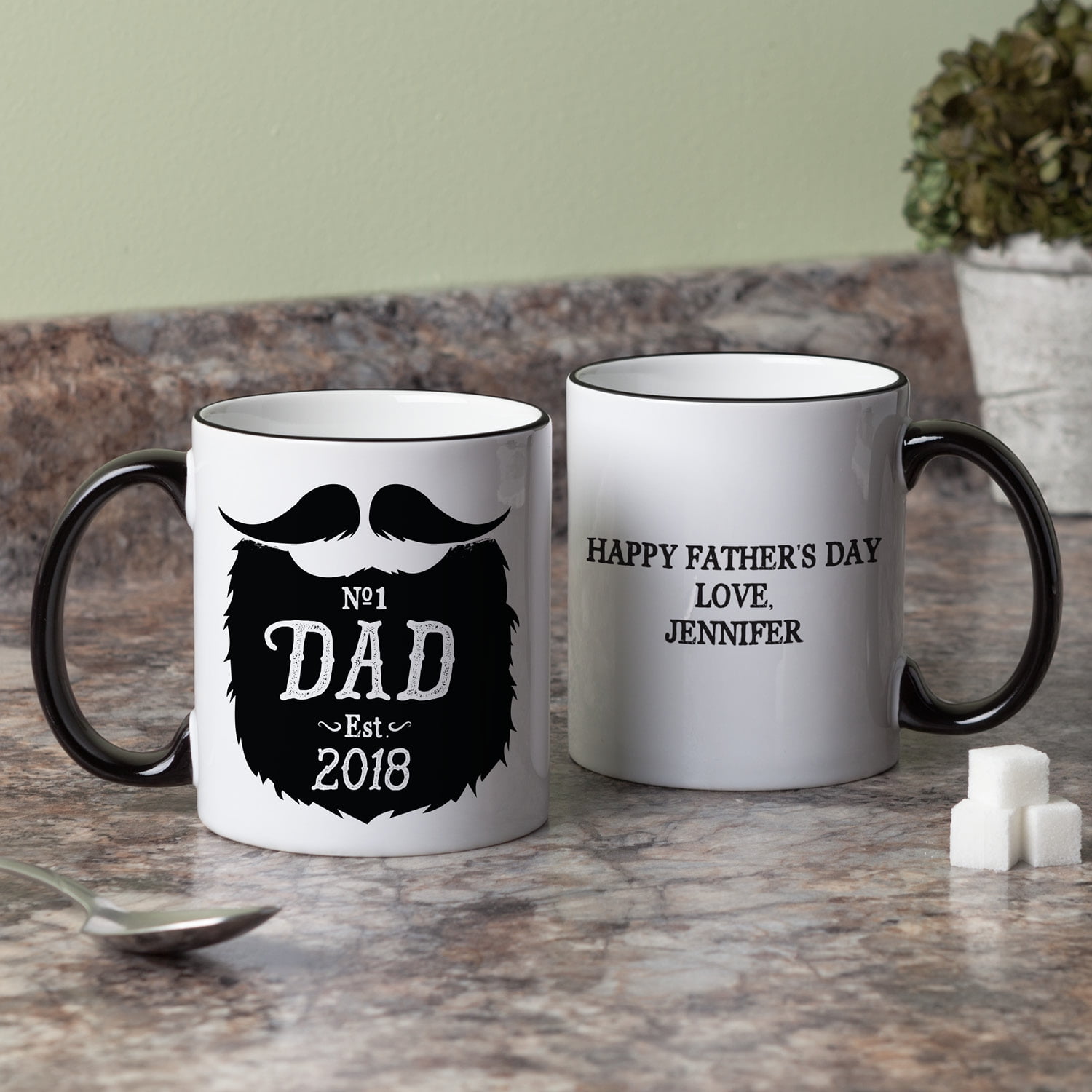 Number One Dad Personalized Beard Coffee Mug - Walmart.com - Walmart.com