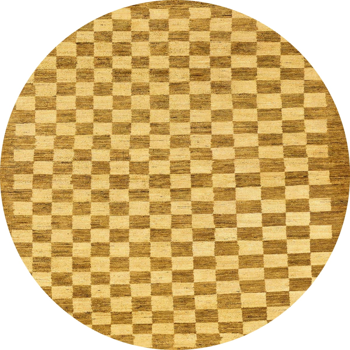 Ahgly Company Indoor Round Abstract Sedona Brown Checkered Area Rugs, 7 ...