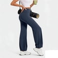 AnuYalue Womens Yoga Pants Drawstring Fold Over Wide Leg Leggings ...