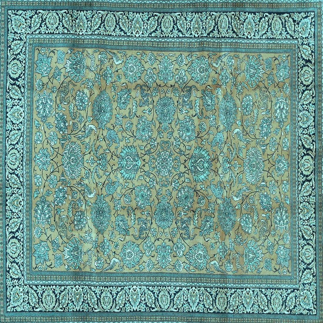 Ahgly Company Indoor Square Persian Light Blue Traditional Area Rugs, 6 ...