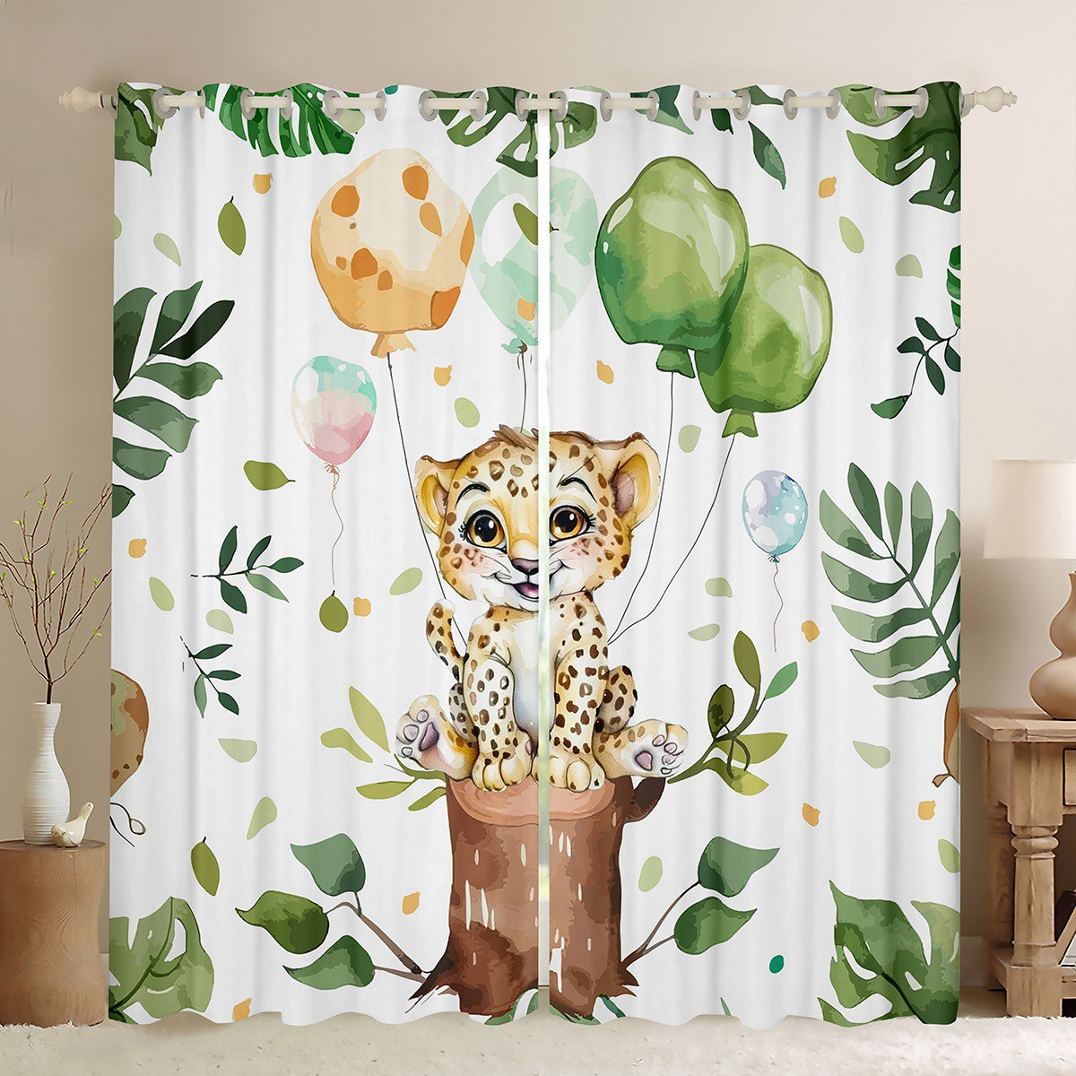 Click here for Yst Kids Cheetah Curtains & Drapes 38Wx45L Cute Le... prices