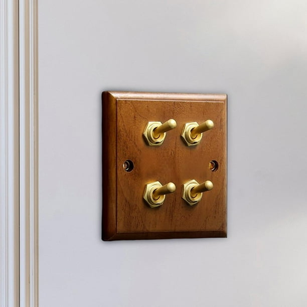 Retro Style Toggle Switch Panel Concealed Walnut Farmhouse Household ...