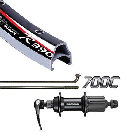 Wheel Shop, Alex R390 Black/ Shimano Tiagra FH-RS400, Wheel, Rear, 700C ...