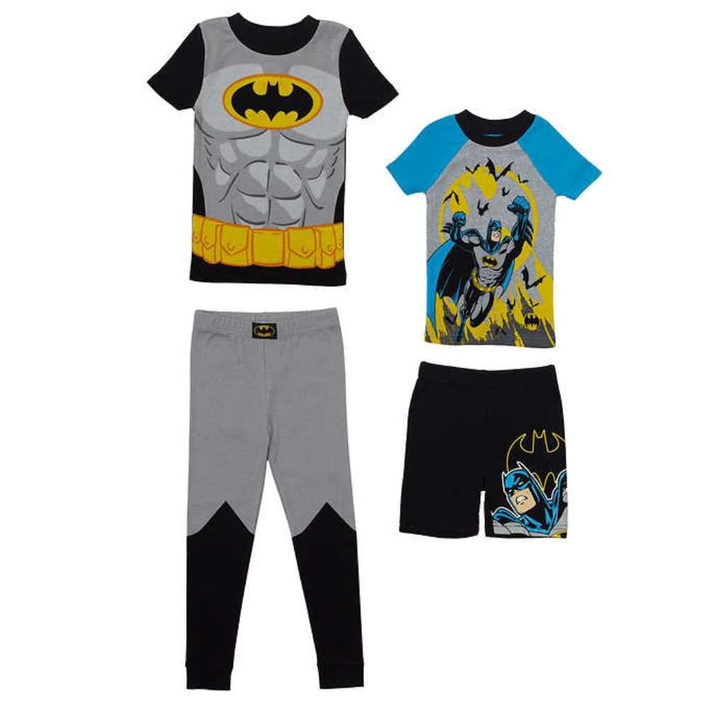 DC Comics Batman 4 PC Short Sleeve Tight Fit Cotton Pajama Set Boy Size ...