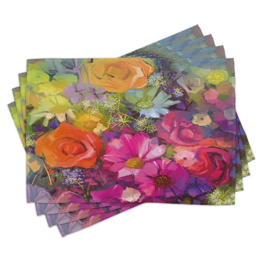 Floral Placemats Set of 4 Vibrant Flower Bouquet with Daisy Peony ... Floral Placemats Set of 4 Vibrant Flower Bouquet with Daisy Peony ...
