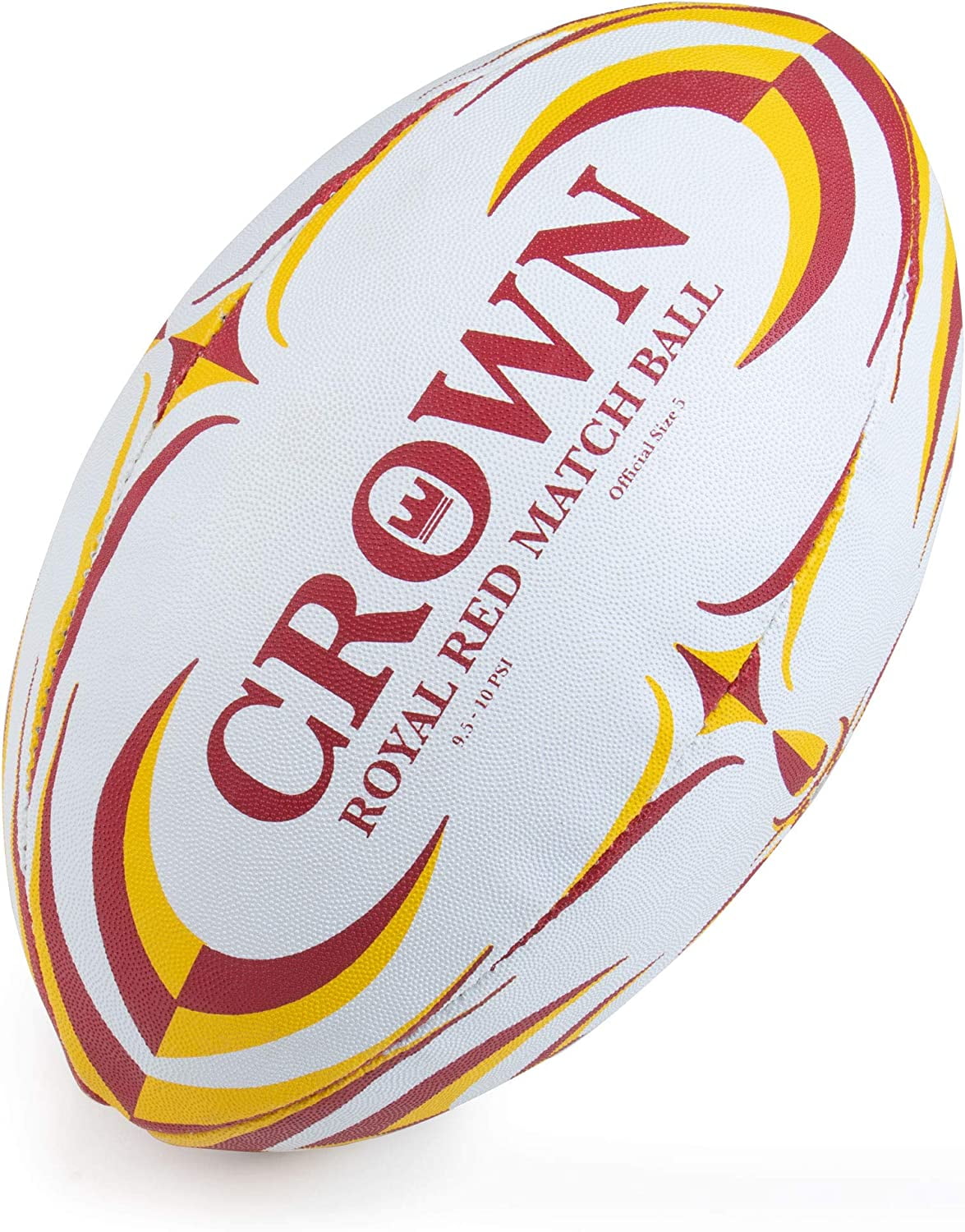 Crown Sporting Goods Royal Red Rugby Match Ball | Official Size 5 ...