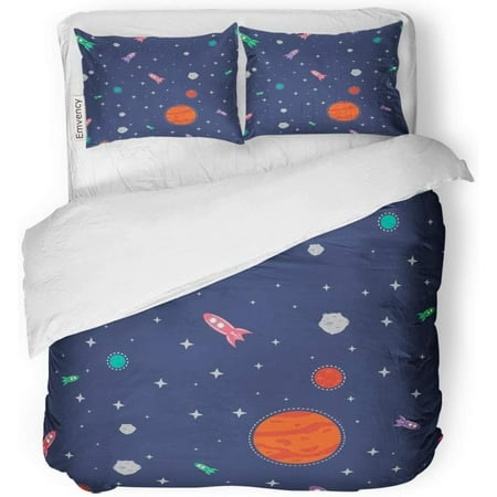 RYLABLUE 3 Piece Bedding Set Cartoon Space Pattern Sky Astronaut ...