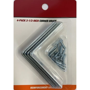 1-1/2 in. x 1-1/2 in. Inside Corner Brace, Steel, Zinc Plated (4 Pack ...