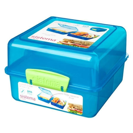 Sistema 3 Compartment 1.4L Lunch Cube Box Blue | Walmart Canada
