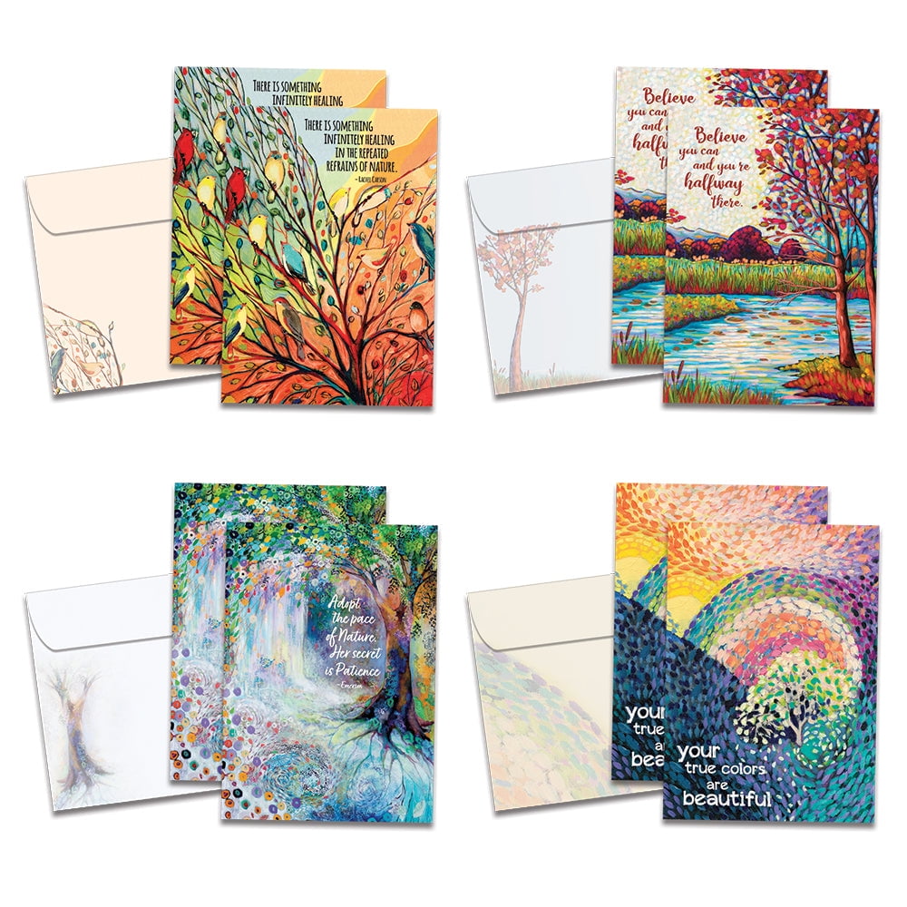 Tree-Free Greetings 8 Pack Card Assortment with Matching Envelopes, Eco ...