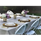 Crown Display Disposable Dinnerware Set - 60 Pcs Ivory & Gold Plates ...