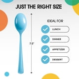 Exquisite Disposable Spoons - 200 Light Blue Plastic Spoons - Blue ...