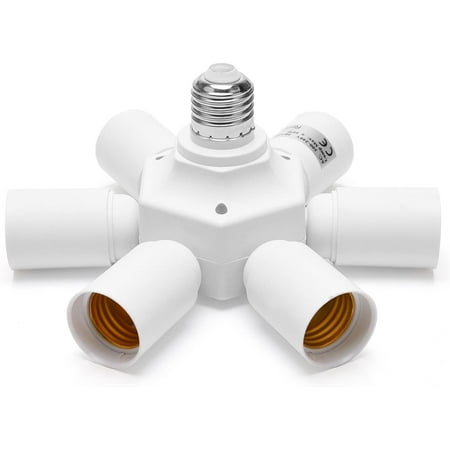 7 in 1 E26 E27 Socket Splitter Adapter E26 Standard Medium Base Bulb in ...