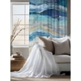 Abstract Blue Sheer Curtains 72 Inch Long 1 Panel Gradient Beach Ocean ...