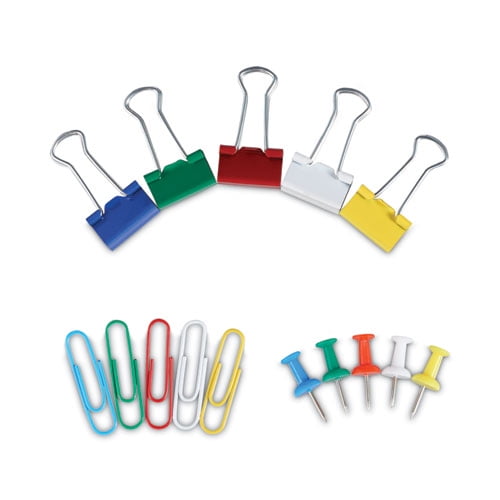 Combo Clip Pack, 380 Paper Clips, 280 Push Pins And 46 Binder Clips ...