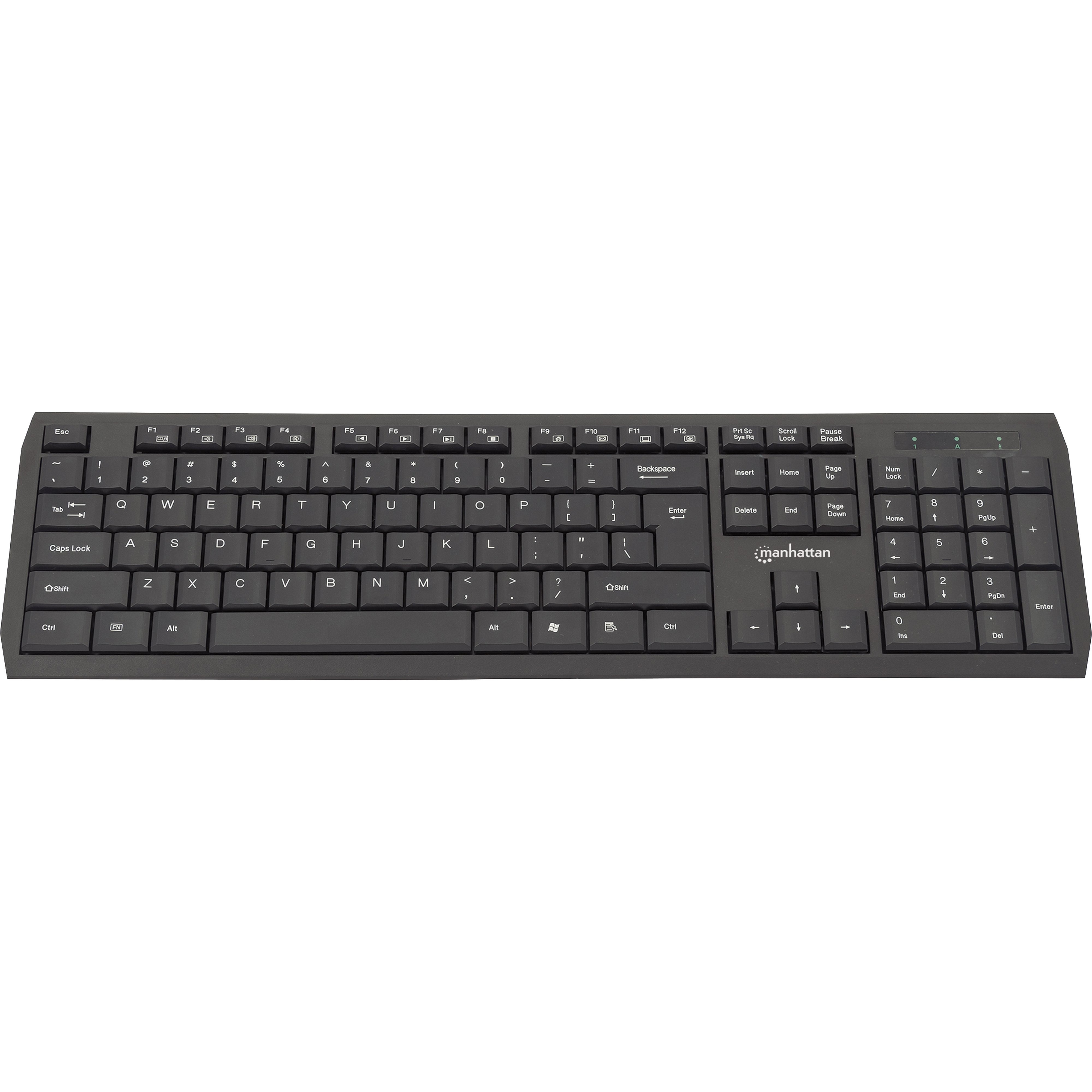 Manhattan USB Multimedia Keyboard, 12 Hotkeys, Black - Walmart.com