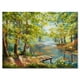 Designart ' Meandering River With Autumn Forest ' Lake House Canvas ...
