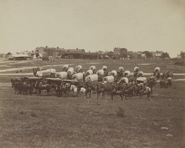 Print: Wagon Train Of U.S. Military Telegraph Corps, Richmond, Va ...