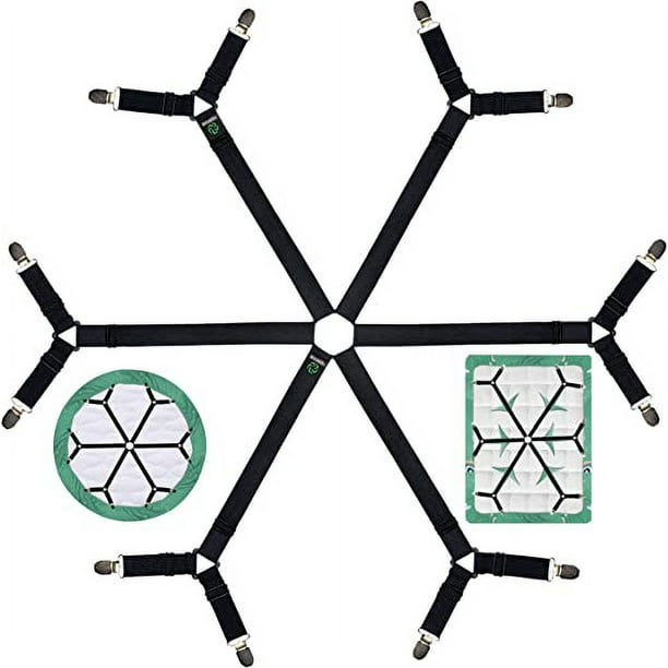 SHAR Non-Slip Hexagonal Sheet Strap (Black), Premium Fitted Sheet Strap ...
