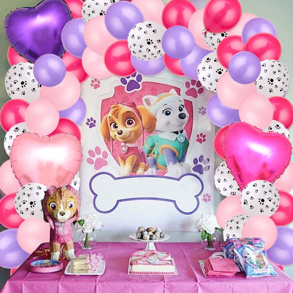 Paw Party Balloons Garland Arch Kit for Birthday Party Puppy Paw Party ...