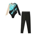 DPOIS Girls Long Sleeve Shiny Metallic Gymnastics Leotards Bodysuit ...