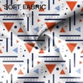 Abstract Geometric Shower Curtain Boho Orange Triangle Navy Blue ...