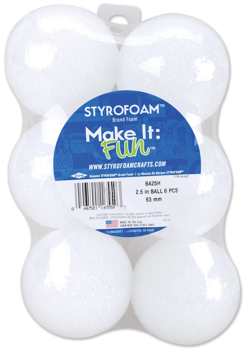 Styrofoam Balls 6/Pkg-2.5" | Walmart Canada