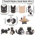 32PCS 8 STYLES Black Cat Charms Bulk Gothic Scary Skull Goth Skeleton ...