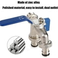 Double Outlet Garden Water Faucet, 3/4 Inch Wall Mount Spigot, Zinc ...